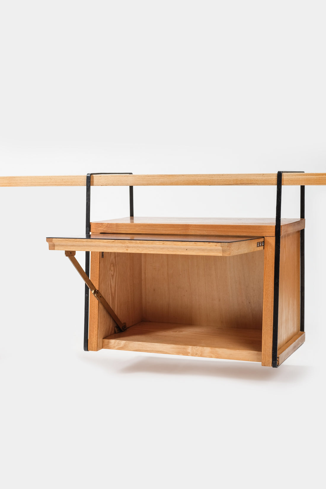 Hanging console with two bedside tables, carpentry, Switzerland, 50s